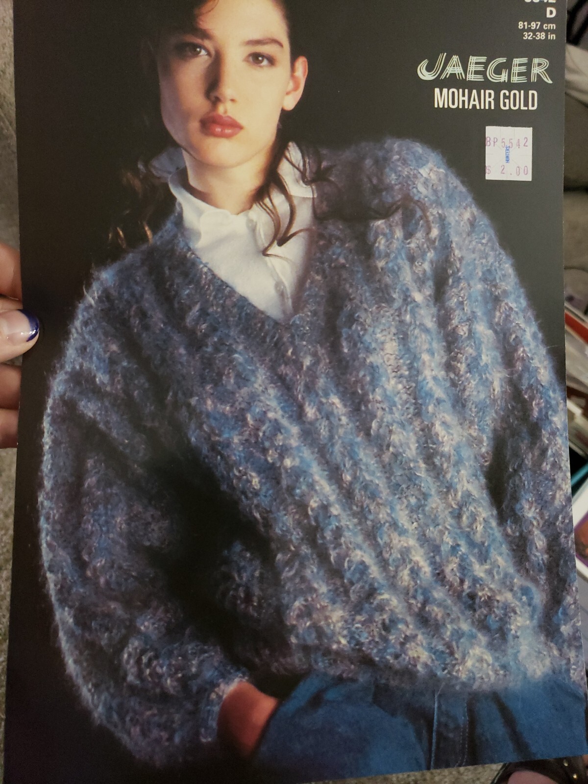 Jaeger Knitting Pattern 5542 Mohair Gold Sweater 41 or 46 | eBay