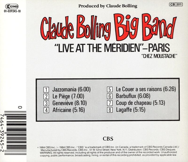 Claude Bolling Big Band - Live at the Meridien Paris CBS CD Early Press ...