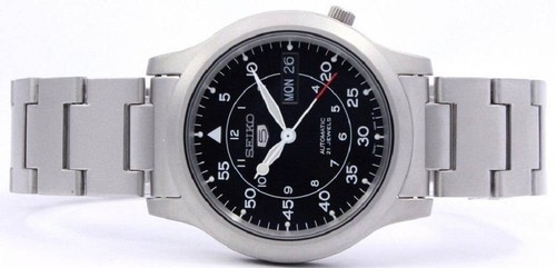 Seiko 5 Automatic Black Dial Silver Band SNK SNK809K1 Men's Watch 37 mm ...