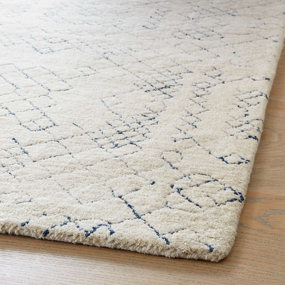 Hand made wool 5X8 6X9 8X10 9X12 10X14 Azulejo Neutral wool area rug ...