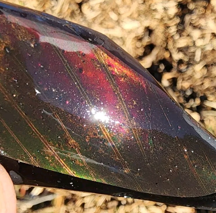 High Grade FIRE OBSIDIAN From Glass Butte, Oregon. RARE - Not Polished ...