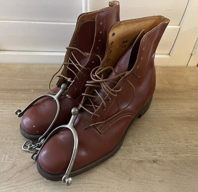 WWII Military Cavalry Riding Leather Boots w/ Spurs Mayfair Made in ...