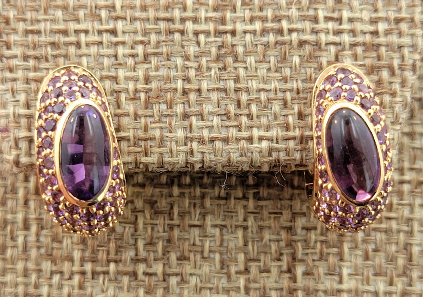 Roberto Coin Capri Plus Amethyst 18k Rose Pink Gold Huggie Earrings | eBay