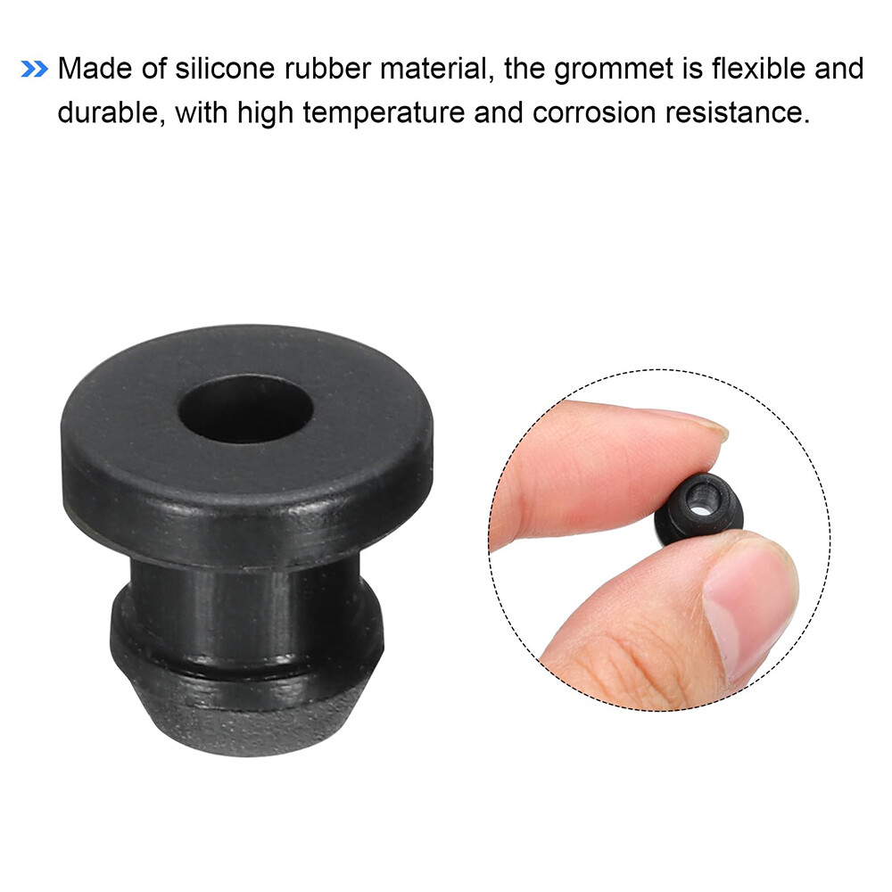 Grommet Snap-On Open Silicone Rubber Hole Plug Bung Wire Cable Protect ...