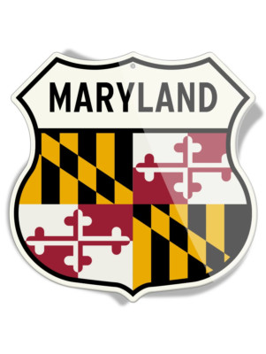State Flag of Maryland - Shield Shape - Aluminum Sign - Made in the USA ...