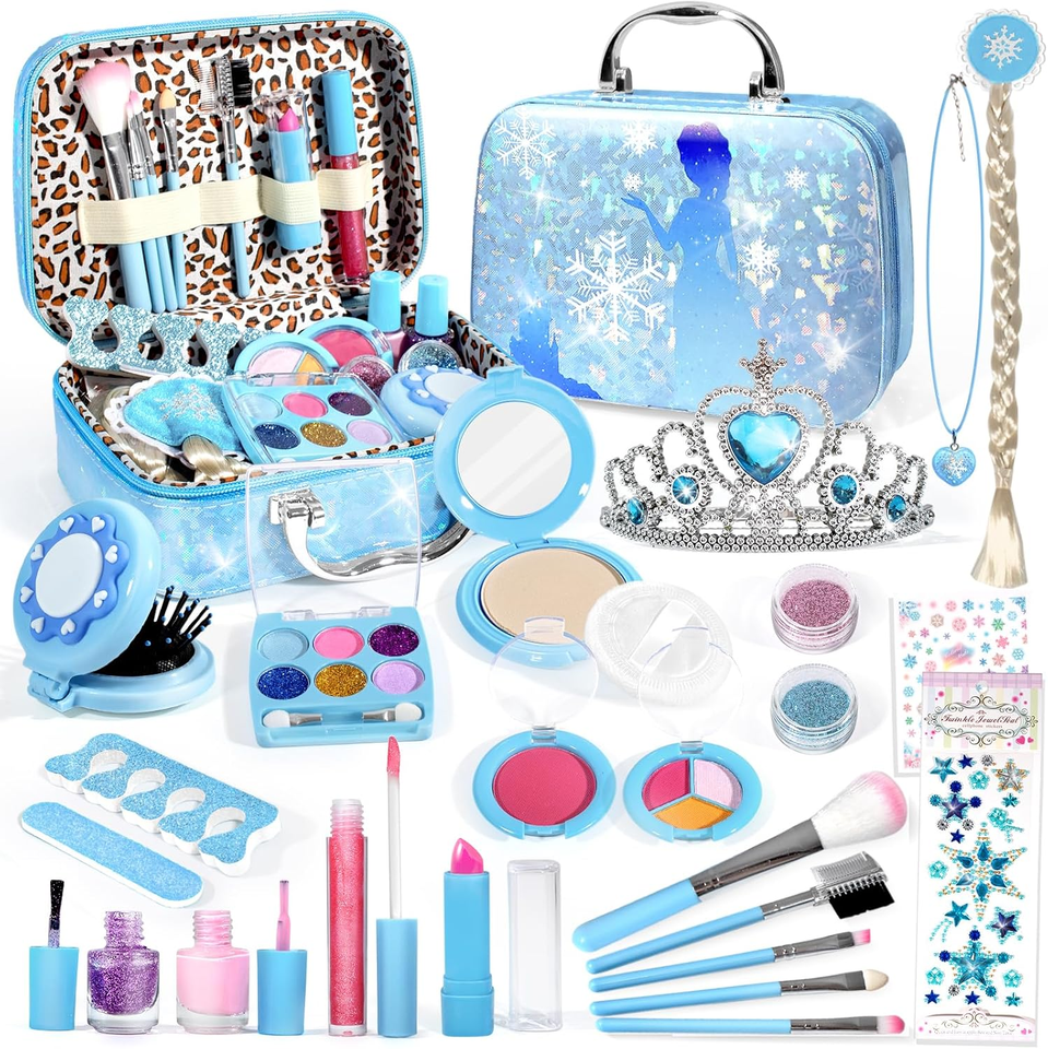Kids Makeup Kit for Girl Toys, Frozen Makeup Set for Girls, Real ...