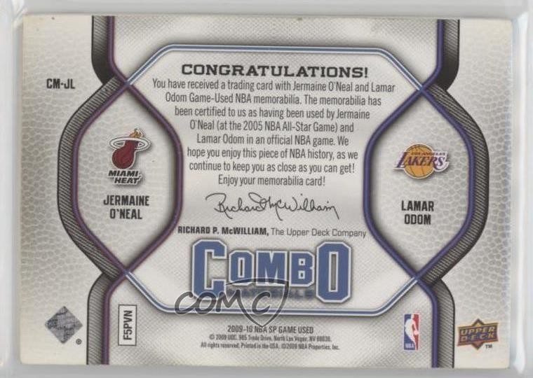 2009 SP Game Used Combo Materials Level 2 /50 Jermaine O'Neal Lamar ...