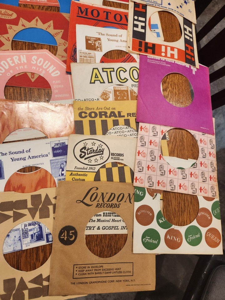 80 1950s 60s 70s 45 RPM Record Factory Paper Sleeve Lot Common To Rare ...