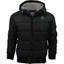 Mens Crosshatch Quilted Padded Hood Jacket Fleece Lined Winter Coat ...