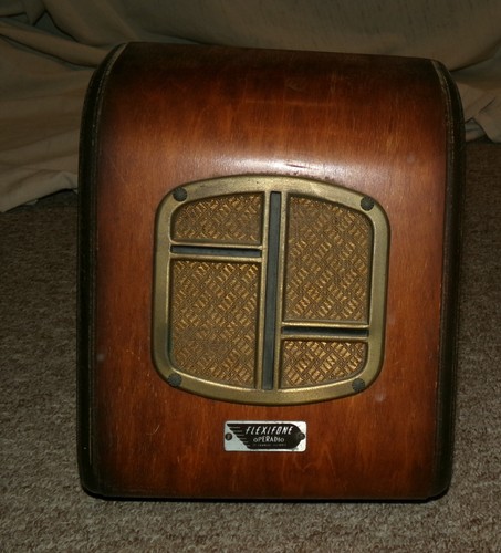 Vintage Art Deco Solid Wood Cabinet Operadio Flexifone Intercom Speaker ...