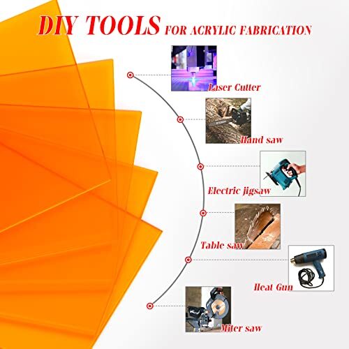 5 Pack Acrylic Sheet Orange Fluorescent Colored Translucent Sheets Easy ...