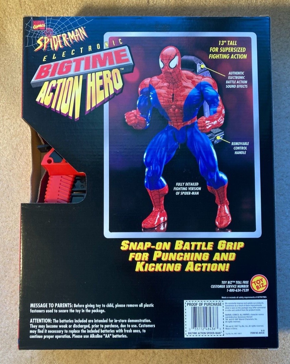1997 Marvel Spiderman Big Time Action Hero Electronic 13 Inch Figure ...