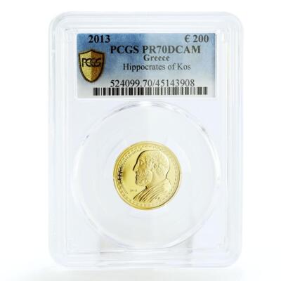 Greece 200 euro Greek Culture Series Hippocrates of Cos PR70 PCGS gold ...
