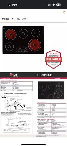 LG LCE3010SB 30 in. Smooth Surface Electric Cooktop for sale online | eBay