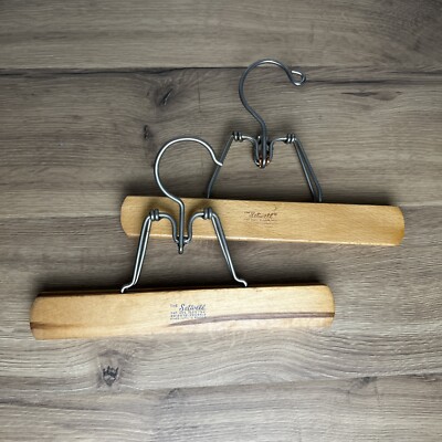 VTG set of 2 The Setwell Wooden Pant Skirt Clamp Hanger 1950's BS3 | eBay