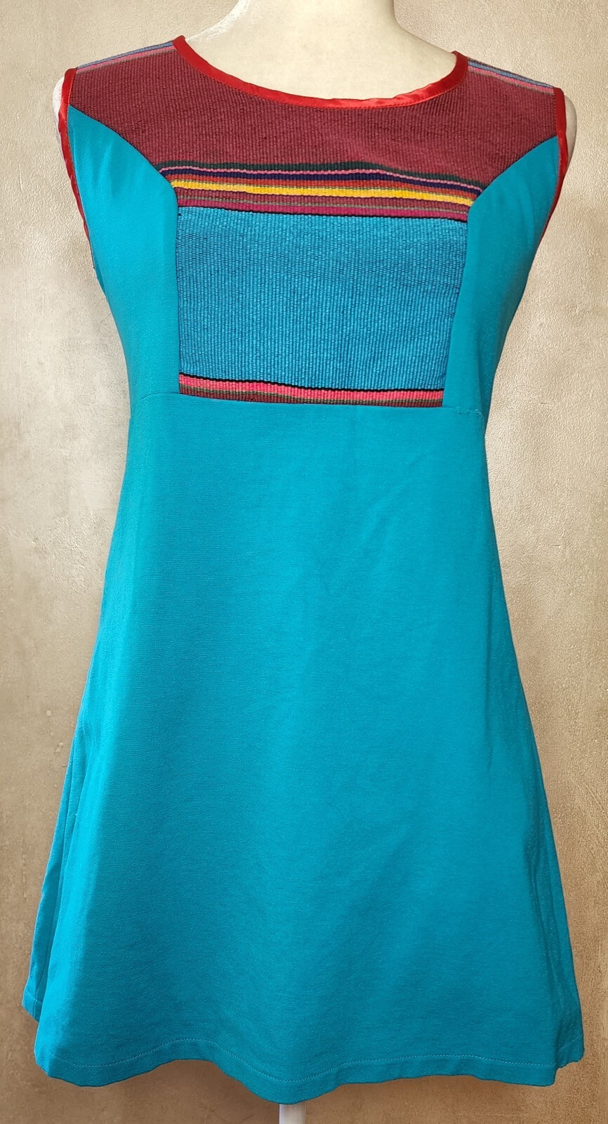 Womens Fabiola Calvo Arte Textile Dress Size S/M - Gem