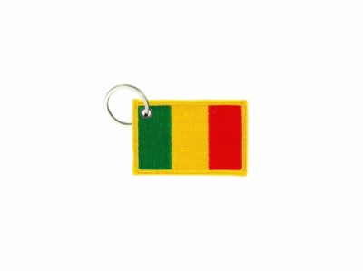 Keychain keyring embroidered embroidery patch double sided flag mali ...