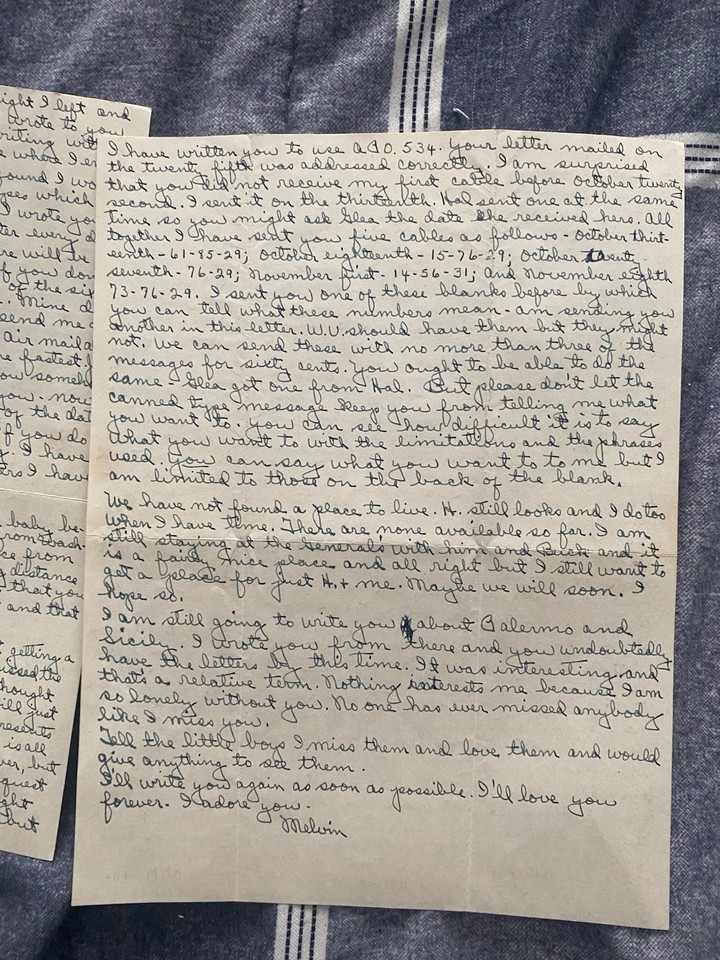 Melvin Purvis FBI Agent Duel Signed Autographed Letter To His Wife Nov ...