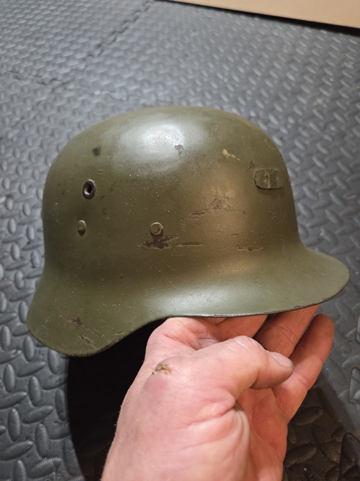 Post war Spanish Modelo Z helmet with original liner and owners name ...