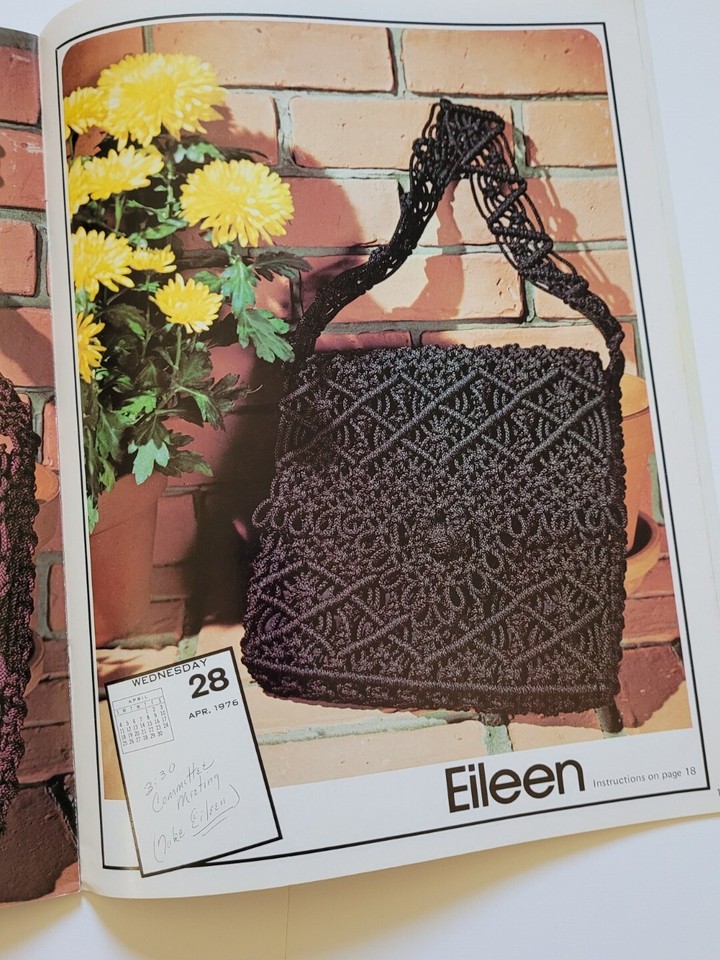 Macrame Handbag Boho Purse Strings Instruction Patterns 7107 Vintage ...