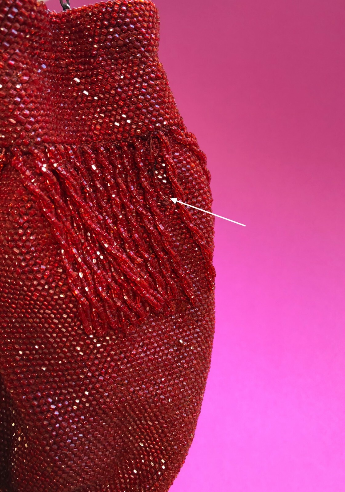 1920's Vintage Style Flapper Bag Evening Purse Art Deco RUBY RED Glass ...