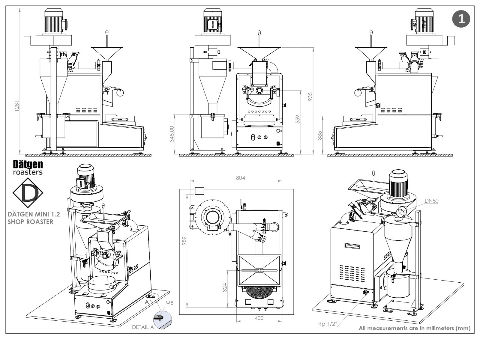 Datgen Electric Commercial Coffee Roaster Machine 3 lbs | eBay
