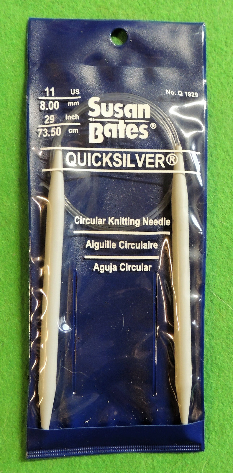 Susan Bates CIRCULAR KNITTING NEEDLES US 1, 11, 13 Quicksilver Plastic ...