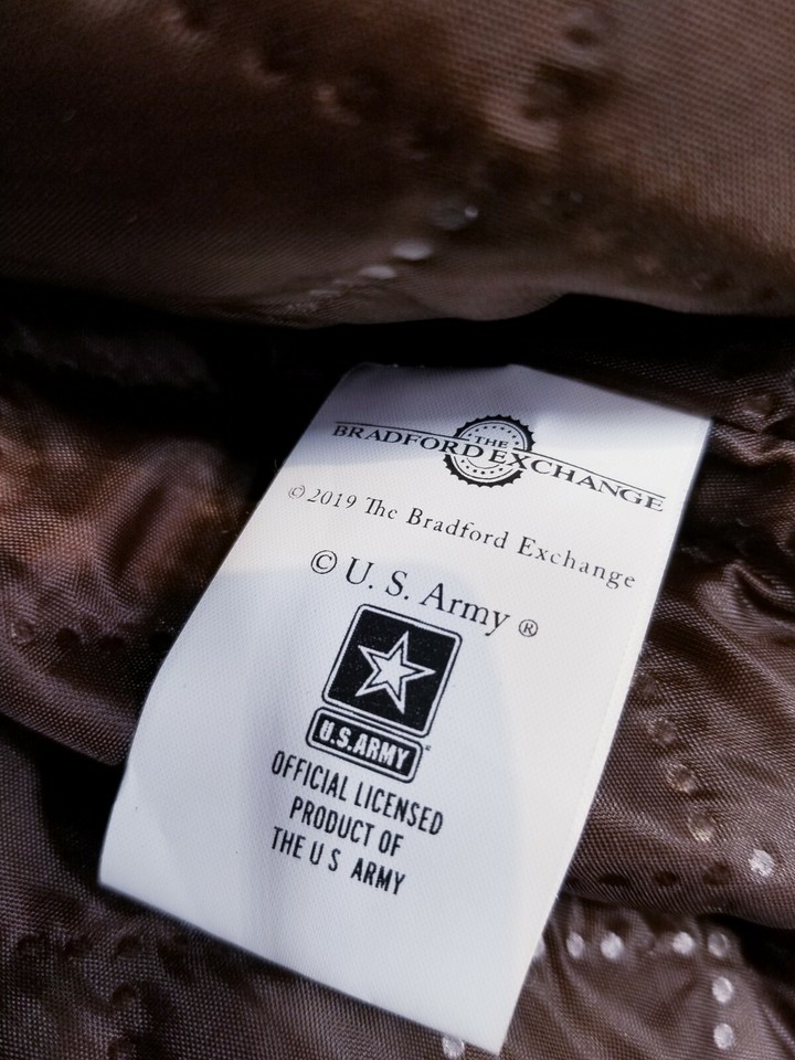 U.S. Army Pride Men's Embossed GENUINE Leather Bomber Jacket sz LARGE ...