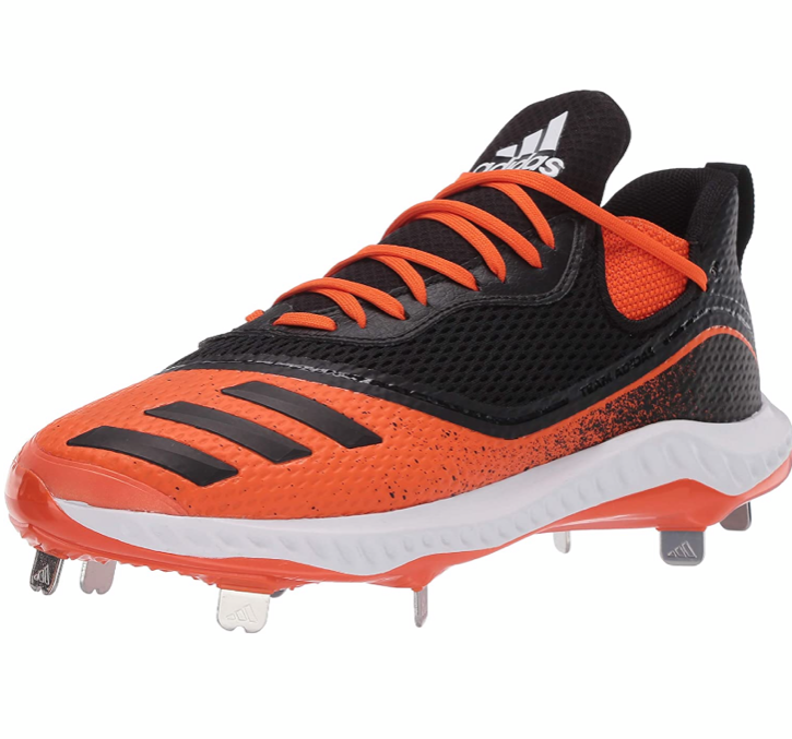 adidas Men's Icon V Bounce Cleats Baseball Shoe, Black/Black/Orange, 13 ...
