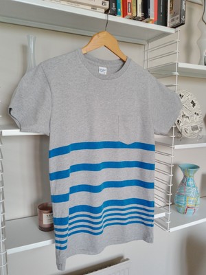 Velva Sheen Narrow Wave Stripe Pocket T Shirt ,Grey/Blue Medium, Ivy ...
