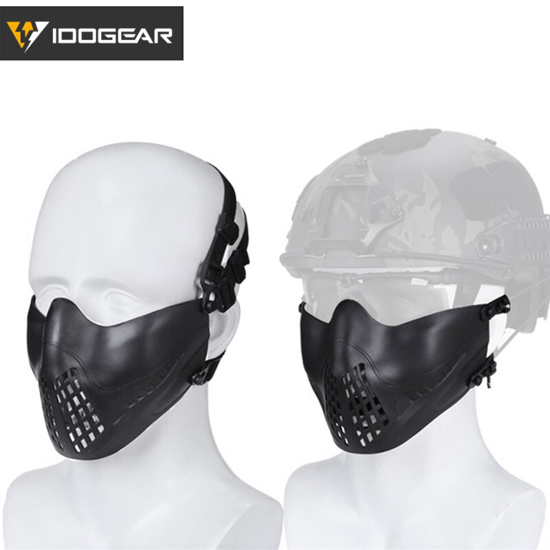 IDOGEAR Pilot Tactical Half Face Mask Airsoft Mask FAST Helmet Military ...