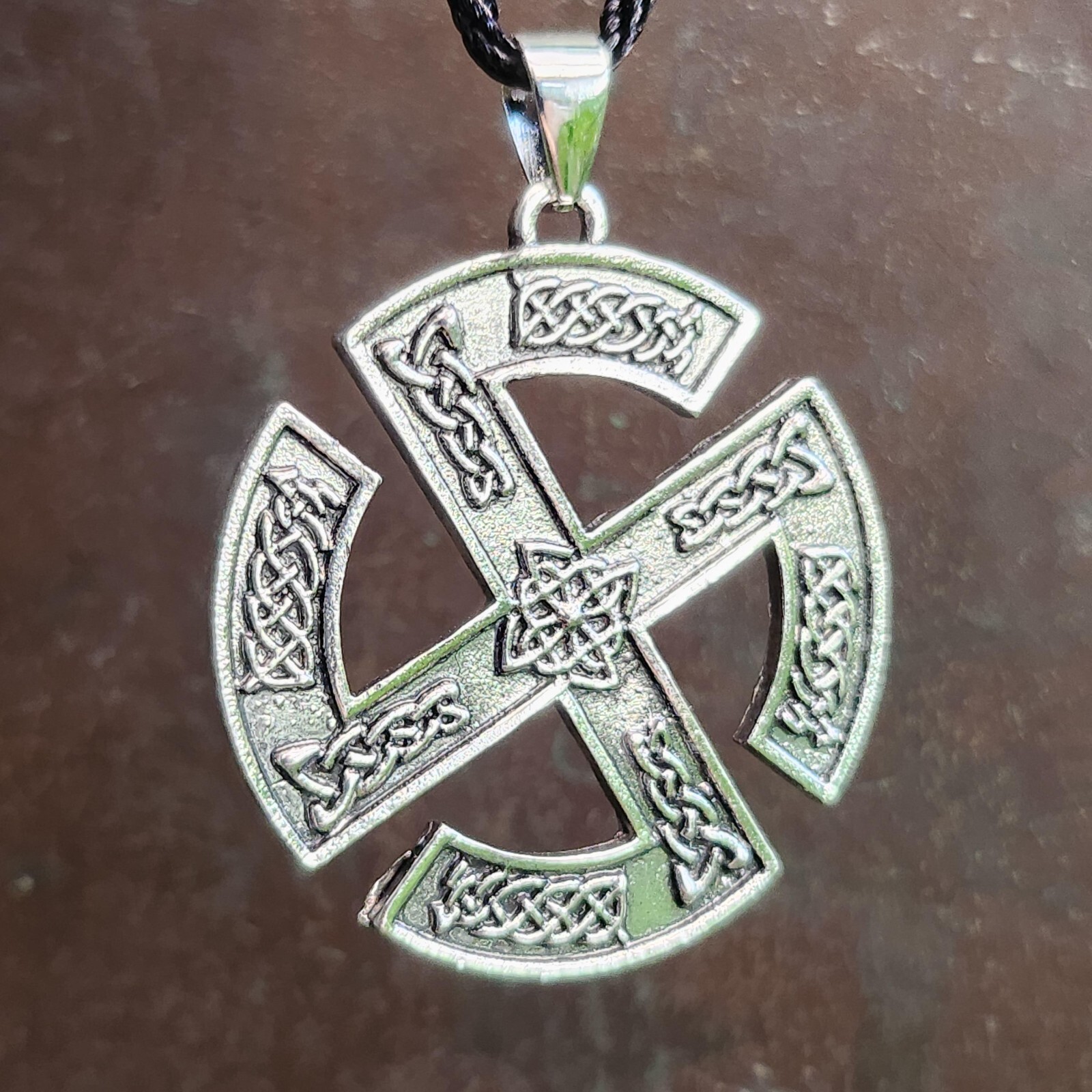 Slavic Sun Wheel Pendant Kolovrat Celtic Knot Viking Nordic Corded ...
