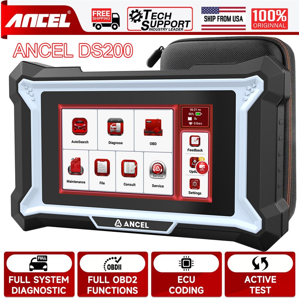 ANCEL OBD2 Car Diagnostic Tablet All System OBD2 Scanner IMMO ABS DPF ...
