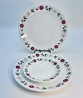 Corelle SPRING PINK 10-1/4" 3 Dinner 2 Bread & Butter Plates Red & Pink ...