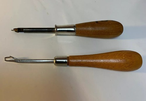 2 VINTAGE RUG MAKING TOOLS PUNCH NEEDLES HOOKS (b) | eBay