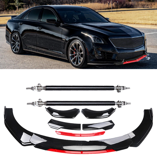 For Cadillac CTS ATS Glossy Black Front Bumper Lip Spittler Spoilers | eBay