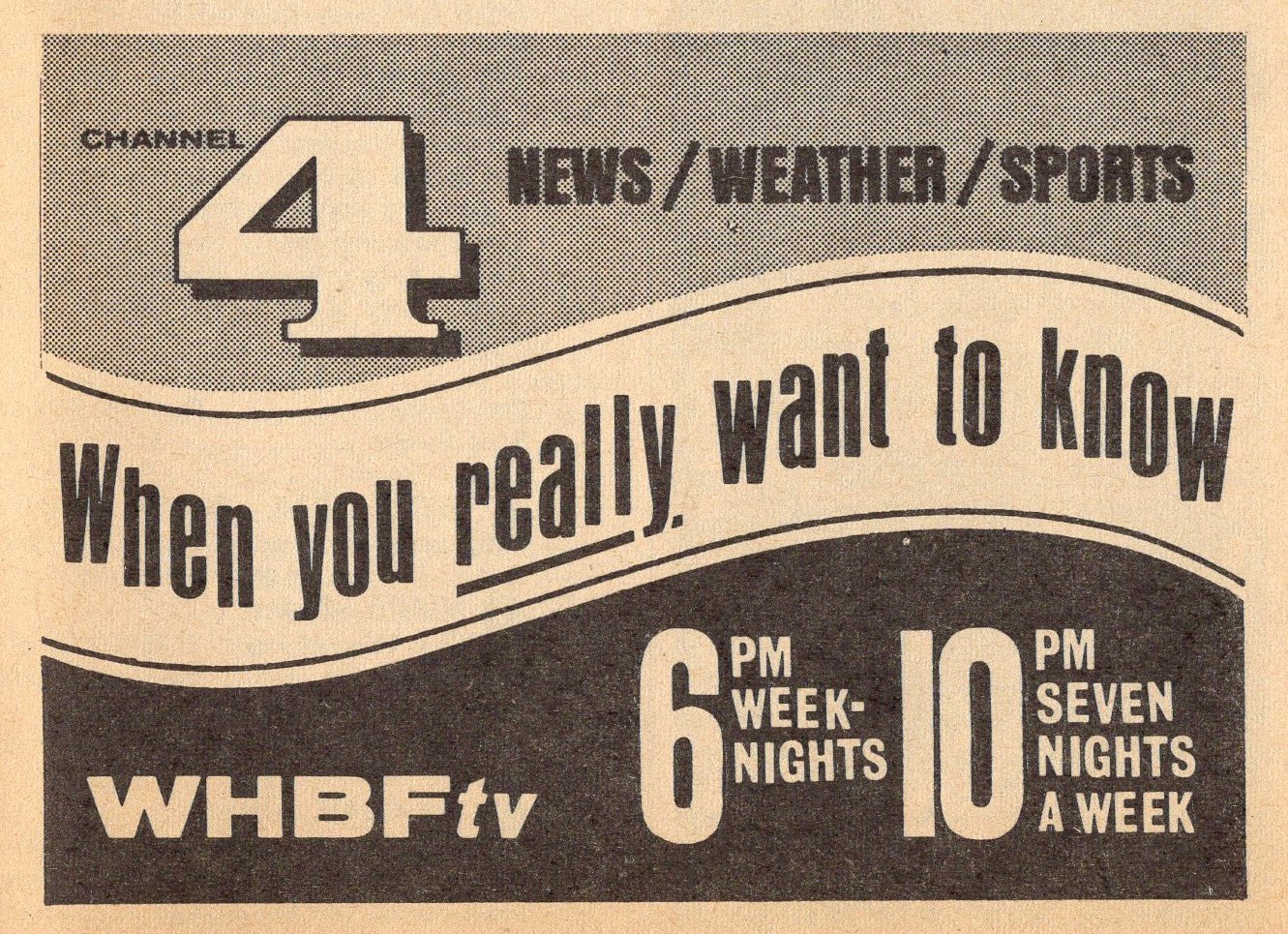 1966 WHBF TV NEWS AD~WHEN YOU REALLY WANT TO KNOW~ROCK ISLAND,ILLINOIS ...