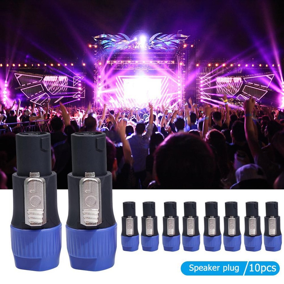 10pcs NL4FC Speaker Connectors 4 Pin Male Audio Speakon Ohm Plug (10x ...