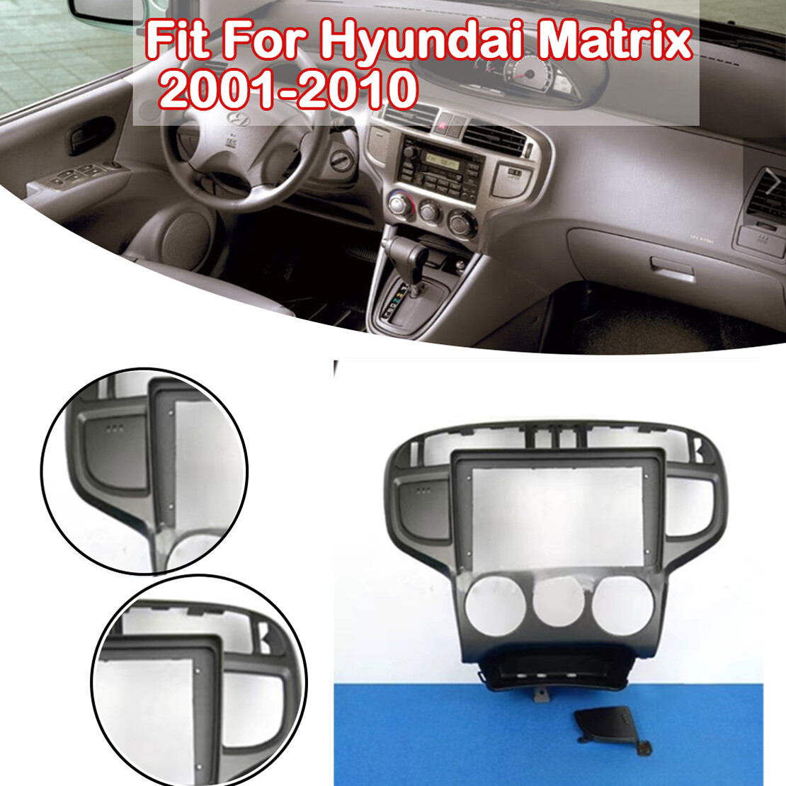 Fascia Stereo Radio Bezel Panel Frame Trim 2 Din For Hyundai Matrix ...