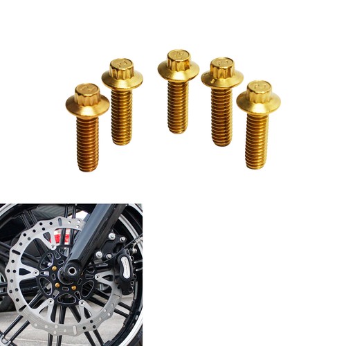 5/16"-18*1.0" Gold Mounting Screws Front Brake Rotor Bolts for Harley ...
