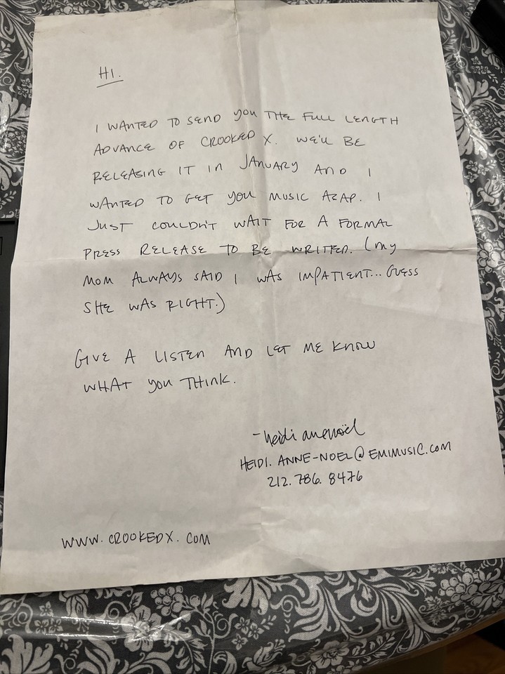 Crooked X by Crooked X Rare Promo CD With Letter 898185002021| eBay