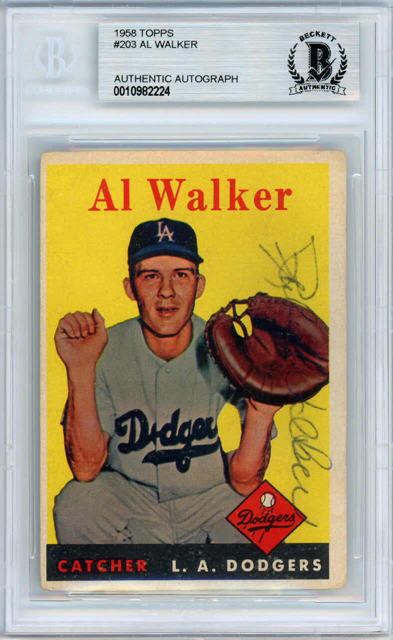 Al "Rube" Walker Autographed 1958 Topps Card #203 Dodgers Beckett ...