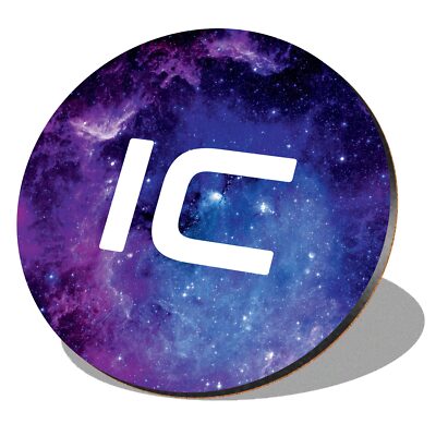 1 x Round Coaster - Letters IC Space Universe Galaxy Stars Initial ...