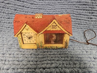 Haddon Home Sweet Home Animated Mantel Shelf Clock Vintage Only Light ...