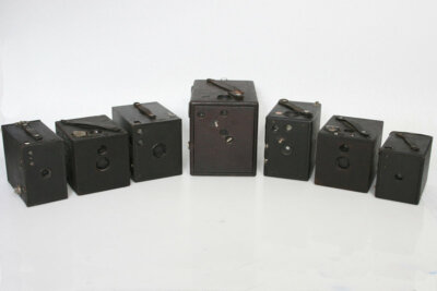 7 Antique Box Cameras Collection * Mostly Kodak, Western magazine ...