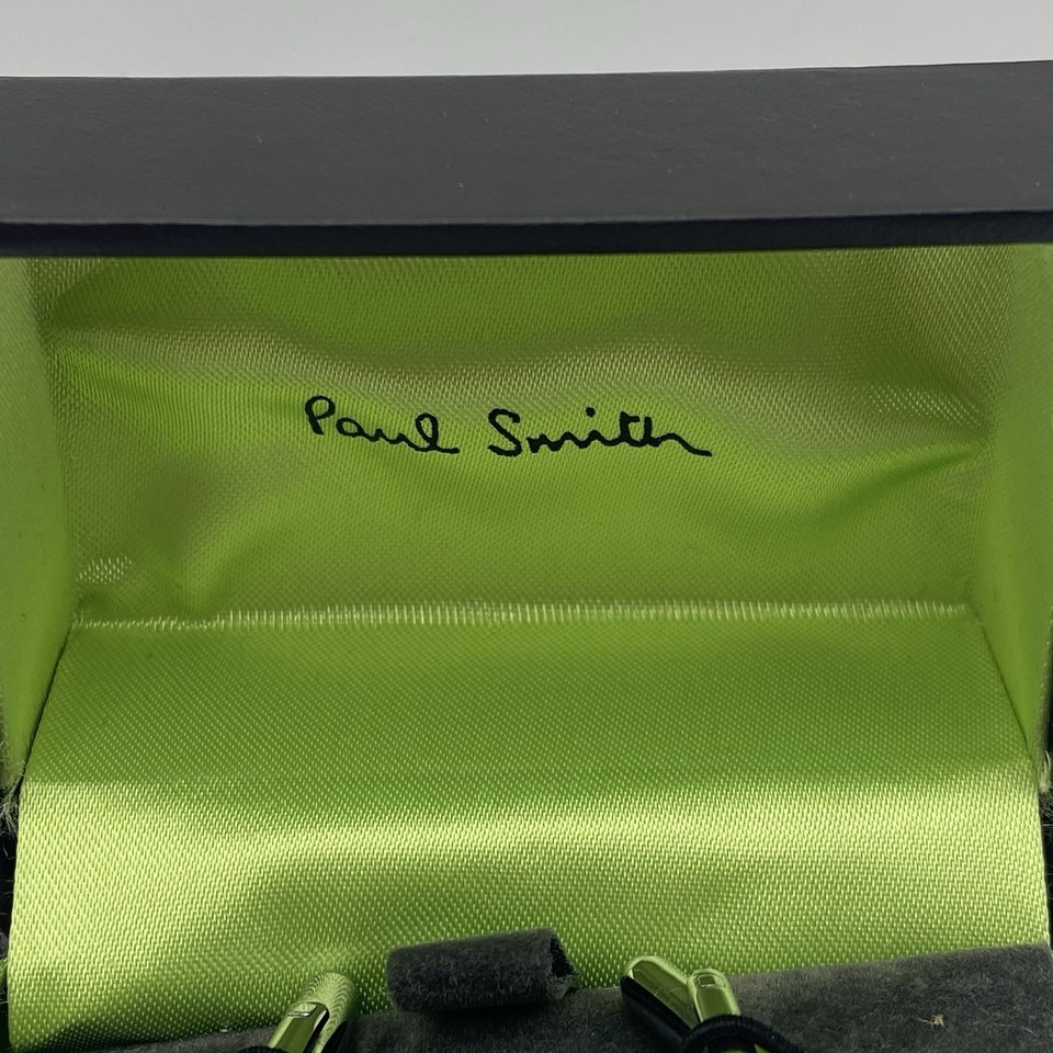 Paul Smith Cufflinks Green Oval Signature Design Boxed Designer Mens ...