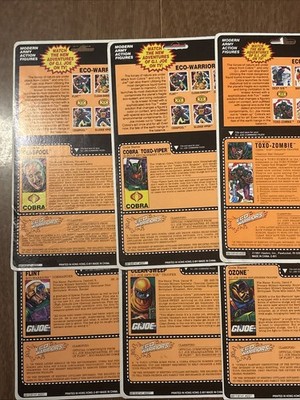 GI JOE 1991 ECO WARRIORS Card Backs Uncut Lot Of 6 File Cards | eBay