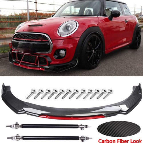 For MINI Cooper S Front Bumper Lip Spoiler Splitter Carbon Fiber Black ...