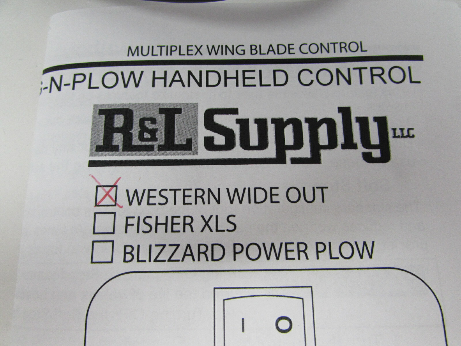 R&L SUPPLY HAND HELD CONTROLLER FOR WESTERN WIDE OUT SNOWPLOW 4 PIN ...
