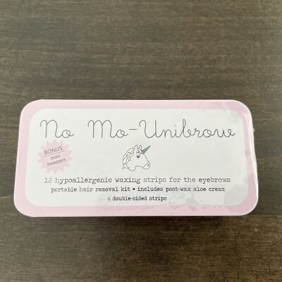 No Mo-Unibrow Portable Brow Wax Kit 12 Strips + Bonus Mini Tweezers ...